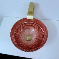 China Shinning Glass Rose Gold Vessel Sink Square Above Counter Electroplated for sale