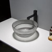 China Toilet Round Black Vessel Sink Glass Bathroom Crystal Transparent for sale