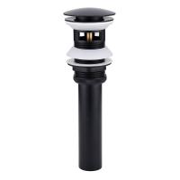 China Pop Up Water Brass Waste Drain Pump Faucet Sink Basin Washbasin Matt Black Finish for sale