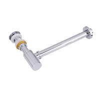 China Chromed Silver Sink Waste Trap Bathroom Sink Drain Round Siphon for sale