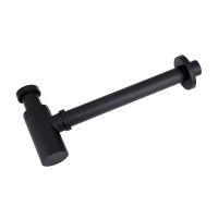 China Bottle Trap Wash Basin Accessories Round Siphon , Matt Black  P Trap Sink Drain for sale