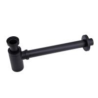 China Bottle Trap Wash Basin Accessories Round Siphon , Matt Black  P Trap Sink Drain for sale