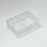 China Crystal Clear Rectangular Countertop Sink Bathroom 460mm 330mm 105mm Hand Wash for sale