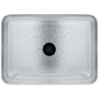 China 330mm 460mm Bathroom Wash Basin Table Top Shallow Glass Die Casting Crystal Clear for sale
