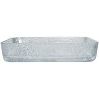 China 330mm 460mm Bathroom Wash Basin Table Top Shallow Glass Die Casting Crystal Clear for sale