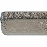 China Silver Chromed Rectangular Above Counter Sink Shinning Shallow Vessel Bathroom Sink for sale