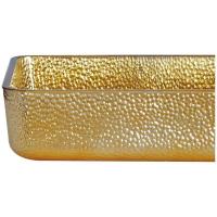 China Luxury Gold Rectangular Vessel Sinks 4.2 Inch Modern Deep Bathroom Sink Basin for sale