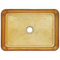 China Luxury Gold Rectangular Vessel Sinks 4.2 Inch Modern Deep Bathroom Sink Basin for sale
