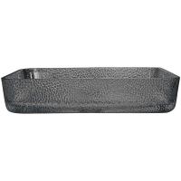China Smoky Grey Rectangular Vessel Sinks Wash Bowl Bathroom Smooth 105mm for sale