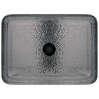 China Smoky Grey Rectangular Vessel Sinks Wash Bowl Bathroom Smooth 105mm for sale