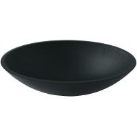 China Oval Shaped Black Round Vessel Sink Colored Tempered Glass Acid Matt Countertop for sale