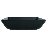 China Washroom Matt Black Basin Square Vessel Sink 400mm Tempered Glass for sale