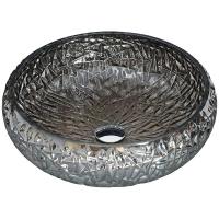 China Chromed Decorative Bathroom Sink Bowls Ball Shape Round Silver Glass Vessel Sink for sale