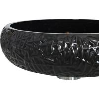 China 440mm Height Black Bathroom Vessel Sink Round Lacquered Exterior Crystal Ball Shape for sale