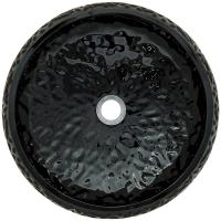 China 440mm Height Black Bathroom Vessel Sink Round Lacquered Exterior Crystal Ball Shape for sale