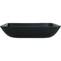 China Frosted Crystal Stone Bathroom Wash Basins Rectangular Black Matte Vessel Sink for sale