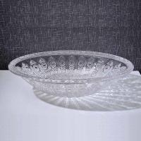 China Oval Shape Wash Basin Bowl Counter Top Crystal Clear Vanity 530mm Length for sale