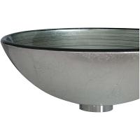 China Silver Tempered Glass Sink Vessel Brushed Line With Foil 420 * 420 * 145mm for sale