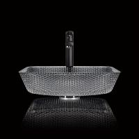 China Countertop 400mm Wash Hand Basin 12mm Thick Gray Color For Dining Room for sale