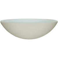 China White Tempered Glass Basin Bowl Deep Countertop 380mm Length 132mm Height Round for sale