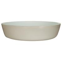China 110mm Height Glass Basin Bowl 420mm Length Textured Round White Vessel Sink for sale