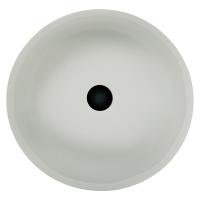 China 110mm Height Glass Basin Bowl 420mm Length Textured Round White Vessel Sink for sale