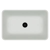 China Lacquered Bathroom Wash Basins 18 Inch Tempered Glass Sink White Rectangular for sale
