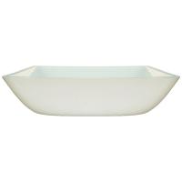 China Super Clear Bathroom Wash Basins Tempered Glass White Seamless Square Sink Bowl for sale