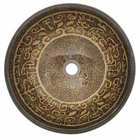 China Brown Tempered Glass Sink Vanity Round 45mm 12mm Bathroom Countertop for sale