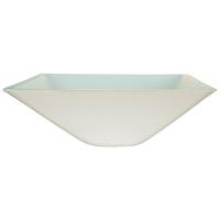 China Funnel Shaped Bathroom Wash Basins Lacquered Tempered Glass White Bathroom Sink Bowl for sale