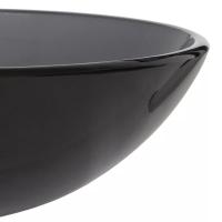 China Circular Countertop Wash Basin Handmade Tempered Glass Gray Vessel Bathroom Sink for sale