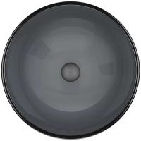 China Circular Countertop Wash Basin Handmade Tempered Glass Gray Vessel Bathroom Sink for sale