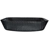 China 12mm Thick Black Glass Bathroom Sinks 400mm Height Crystal OEM Square Above Counter Sink for sale