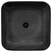 China 12mm Thick Black Glass Bathroom Sinks 400mm Height Crystal OEM Square Above Counter Sink for sale
