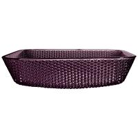 China Smooth Countertop Vanity Sinks Diamond Purple Crystal 12mm Square Glass Bathroom Sinks for sale