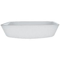 China 12mm Countertop Vanity Sinks Crystal Square Vessel Bathroom Scratch Resistant White for sale