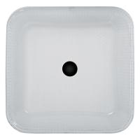 China 12mm Countertop Vanity Sinks Crystal Square Vessel Bathroom Scratch Resistant White for sale