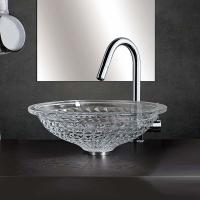 China Round Crystal Wash Basins Hand Wash 415mm 140mm For Hotel Die Casting for sale