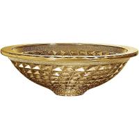China Chromed Clear Glass Bowl Sink Golden Wash Hand Modern Crystal Bathroom Vanity for sale