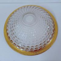 China Gold Edge Colorful Wash Basin 450mm Diamond Deep Vessel Cone Shape Elegant for sale