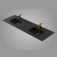 China Customized Bathroom Tempered Glass Sink Vanity Single Or Double Vessel Sink Countertop for sale