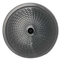 China Circular Handmade Crystal Wash Basins Vessel Glass Bathroom Funnel Shaped Smoke Gray for sale