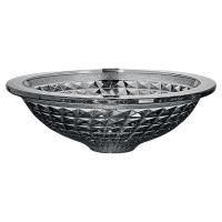China Circular Handmade Crystal Wash Basins Vessel Glass Bathroom Funnel Shaped Smoke Gray for sale