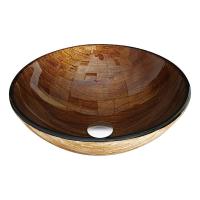 China Countertop Tempered Glass Sink Hot Melt Countertop Brown Colour for sale
