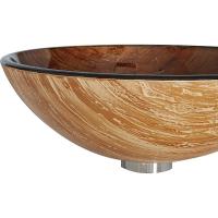 China Countertop Tempered Glass Sink Hot Melt Countertop Brown Colour for sale