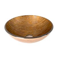 China Countertop Tempered Glass Sink Hot Melt Countertop Brown Colour for sale