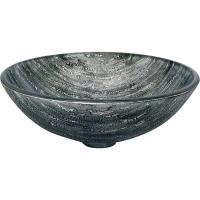 China Engraving Round Table Top Wash Basin Black Bathroom Sink Hand Drawing for sale