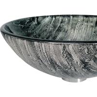 China Engraving Round Table Top Wash Basin Black Bathroom Sink Hand Drawing for sale