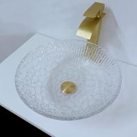 China Round Hotel Crystal Wash Basins 130mm Artistic Glass Vessel Sink Bowl For Home Bathroom for sale