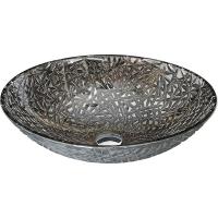 China Chromed Bathroom Wash Basin Bowl Above Counter Oval Silver Modern Crystal for sale